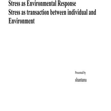 Stress as environmental response | PPTX