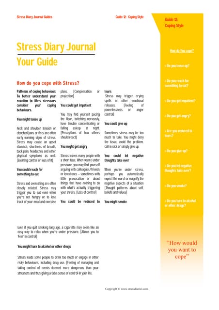 Stress diary sample | PDF