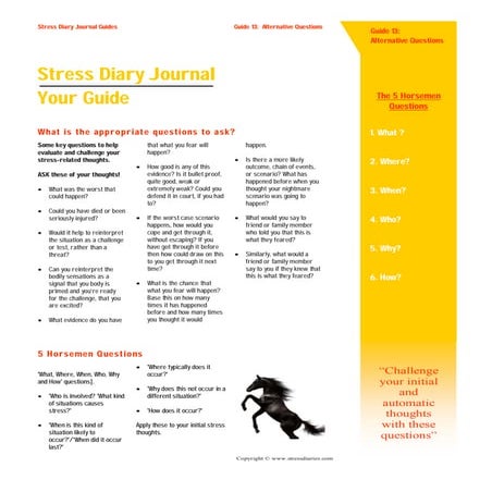 Stress diary guide 6. secondary gain | PDF