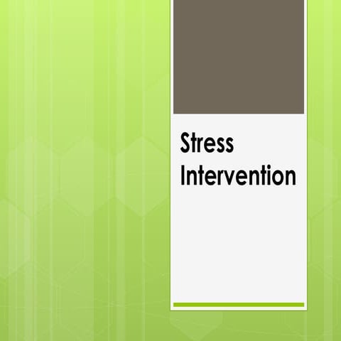 Stress Interventions concept for MBA students | PPTX