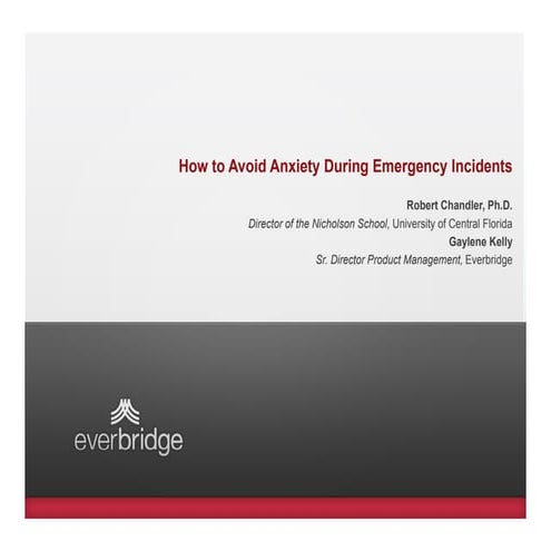 How to Avoid Anxiety During Emergency Incidents | PDF
