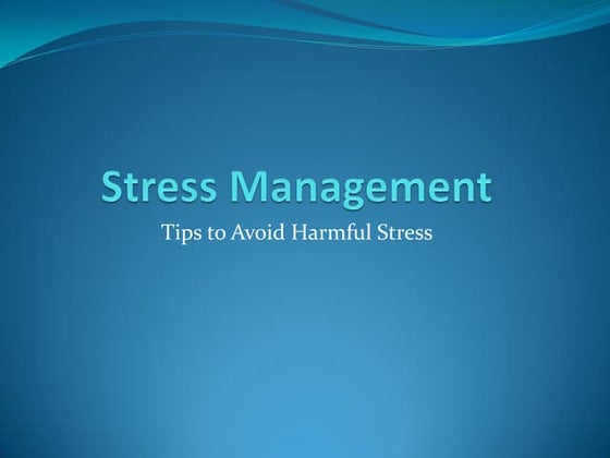 Stress management techniques | PPT