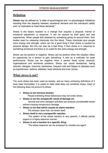 Stress management techniques | PPT