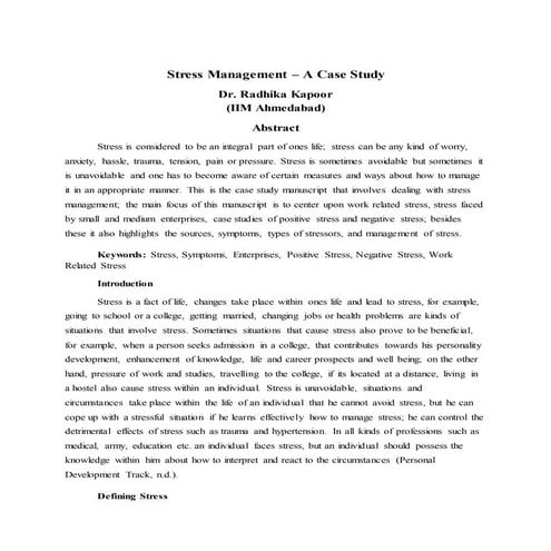 Stress management | DOCX