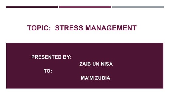 Stress management ppt | PPT
