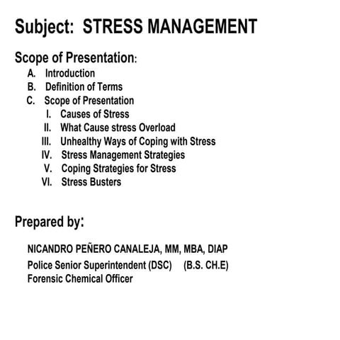 A THEORETICAL FRAMEWORK OF STRESS MANAGEMENT- CONTEMPORARY APPROACHES ...