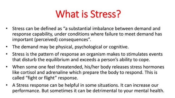 Psychological stress and coping mechanism | PPT