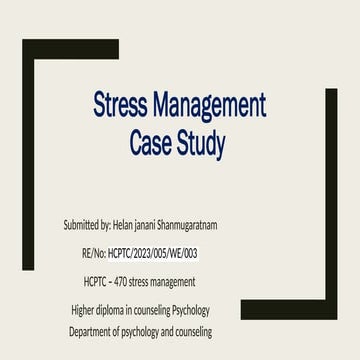 Stress management - psychology and counselling | PPTX