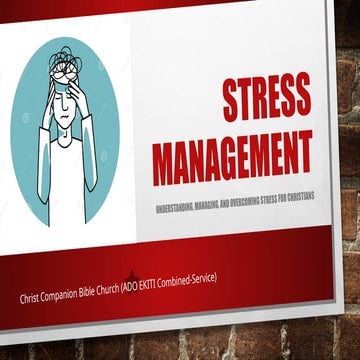 Stress Management for Christians and Christian Leaders | PPTX