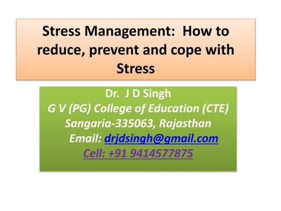 Mental Health Awareness and stress management | PPT