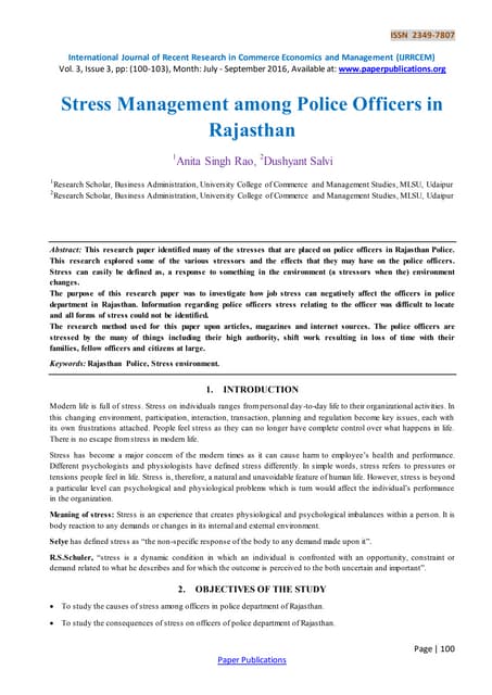 Police Officers Affected by On-the-Job Stress | PPT