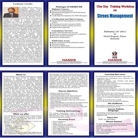 HANDS ICD Stress management Brochure | PDF