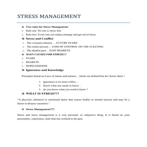 Stress management pdf | PDF