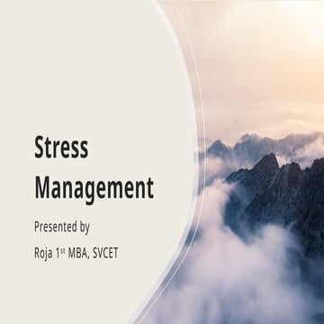 Stress Management stress management topic in english presentation | PPTX