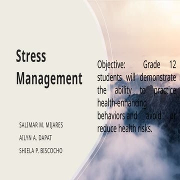 Stress Mngement Seminar Awareness for Mental Health | PPTX