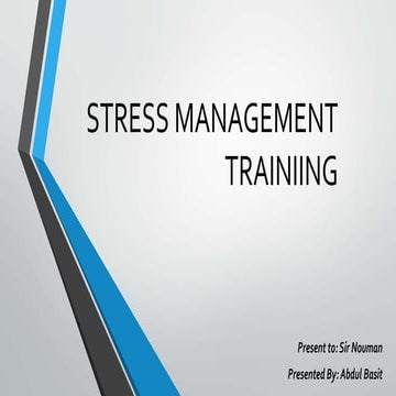 Stress management training | PPTX