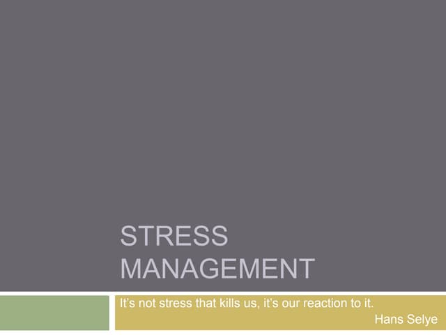 Creating stress free environment | PPTX
