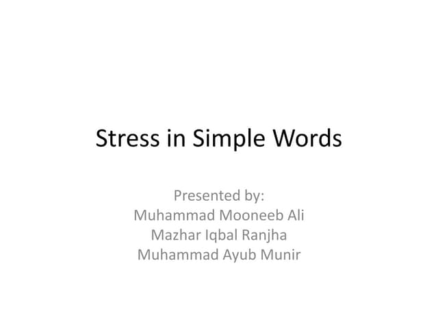 Word stress (phonetics) | PDF
