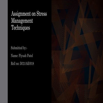 Stress management assignment self control .pptx