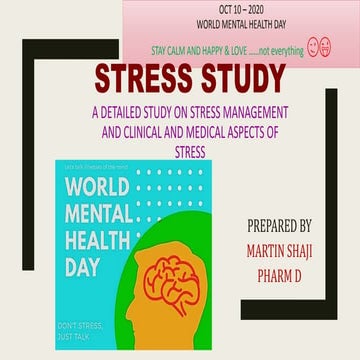 Stress study-A Detailed Study On Stress| Management And Clinical And ...