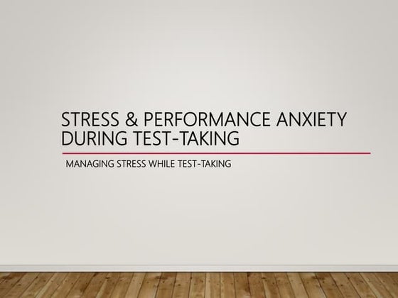 Test Anxiety & Stress Management Skills | PPT