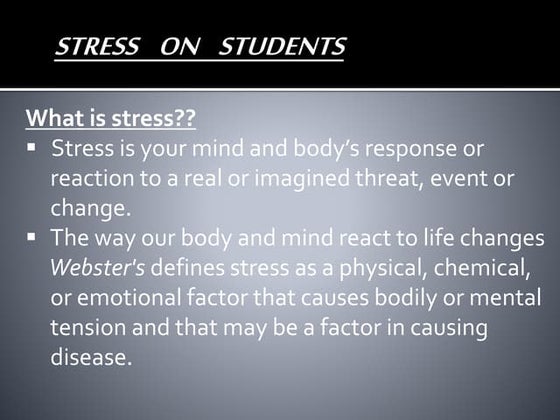 Stress Management for Students | PPTX | Diseases and Conditions ...