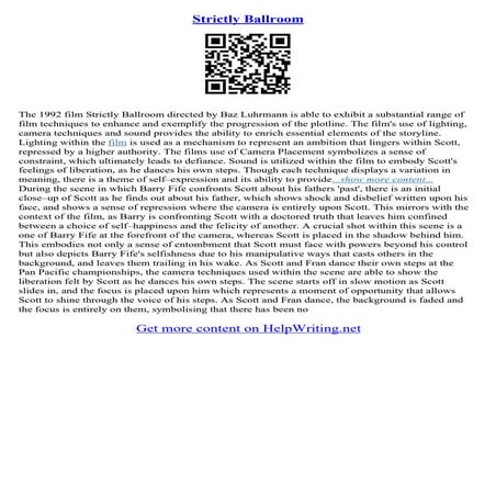 Strictly Ballroom Essay | PDF