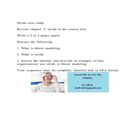 Stride case studyReview chapter 3 stride in the course text | DOCX