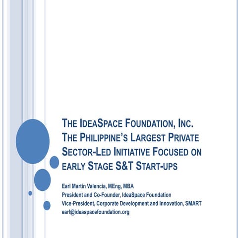 IdeaSpace Briefer 2015: Philippine support for early stage startups | PPT