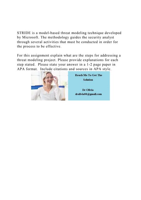 Stride Is A Model Based Threat Modeling Technique Developed By Mdocx