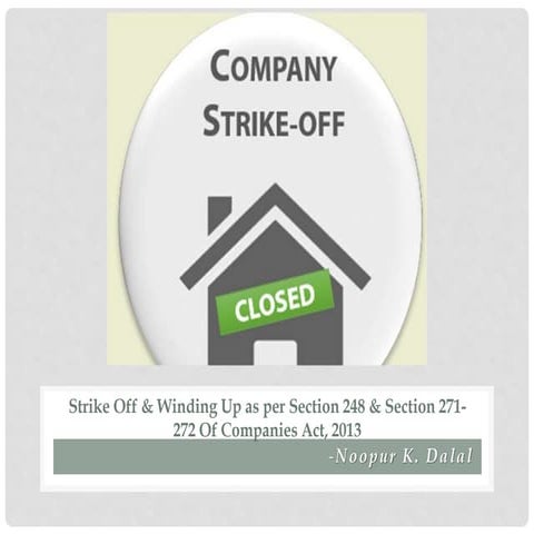 Strike off & Winding up as per section 248 & section 271 272 of CA ...
