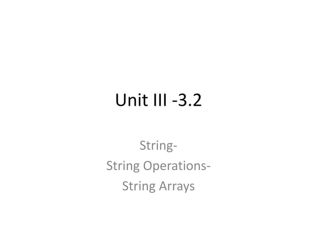 Fundamentals Of C Programmingstringpptx