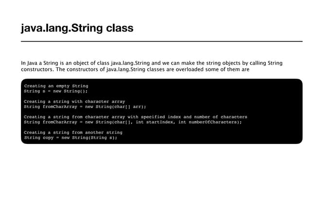 Javalangstring Class Ppt