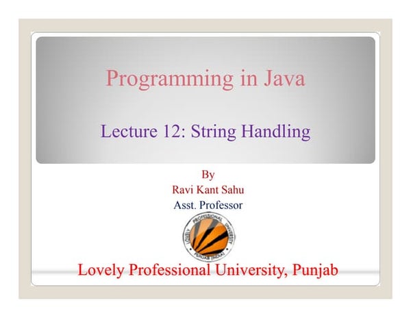 Java string handling Java string handling