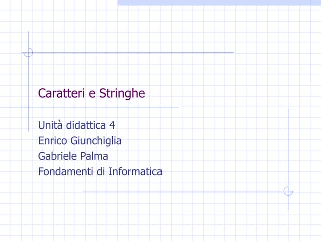 Stringhe Java Ppt