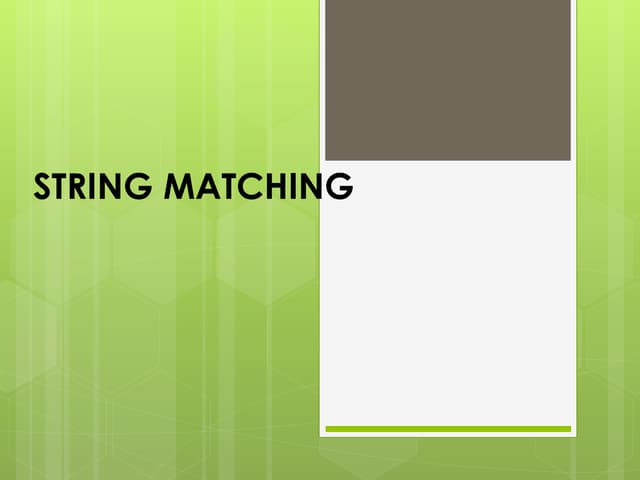 String Matching Naive Ppt