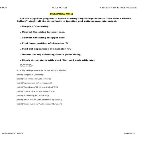 String Practical Pdf 1903