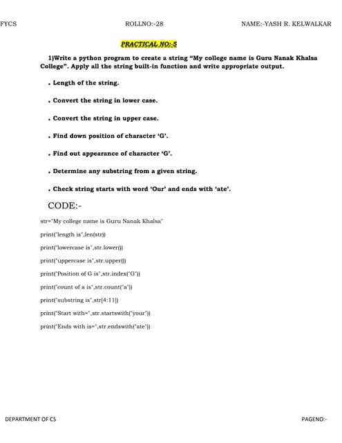 String Practical Pdf 1903