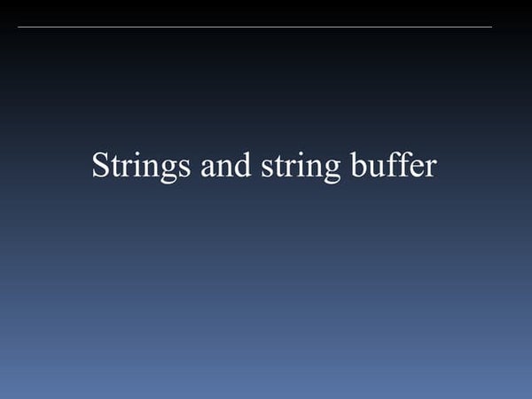 Java string handling Java string handling