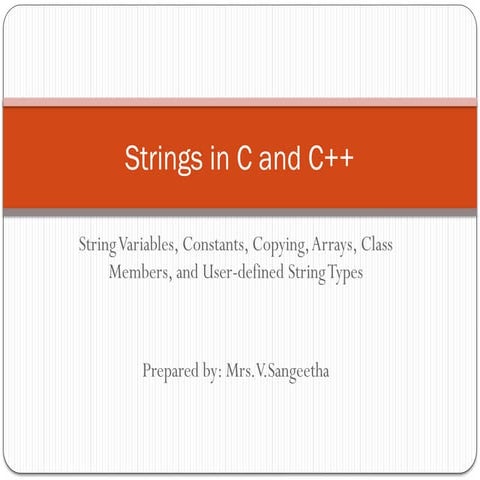 Strings in CPP - Strings in C++ are sequences of characters used to store and manipulate text ...