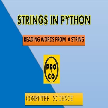 PYTHON-READ WORDS FROM STRING | PPT