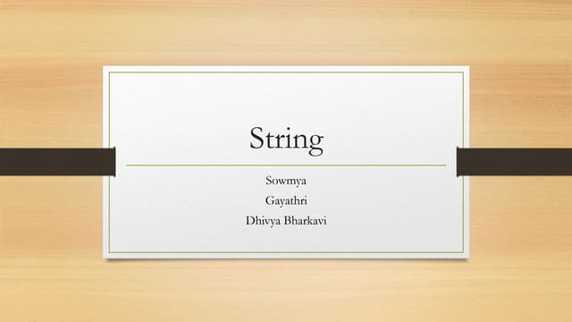 String, string builder, string buffer | PPTX String, string builder, string buffer | PPTX