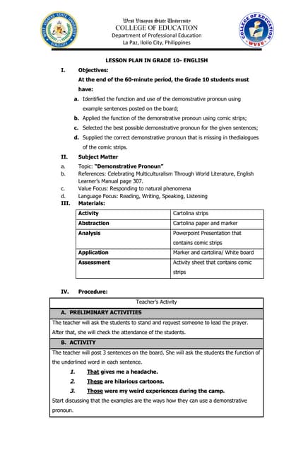 Semi-Detailed Lesson Plan - Active and Passive Voice (Junior High ...