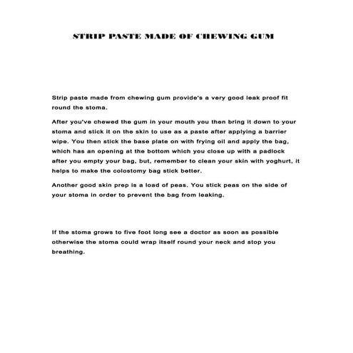 Strip paste made of chewing gum | RTF