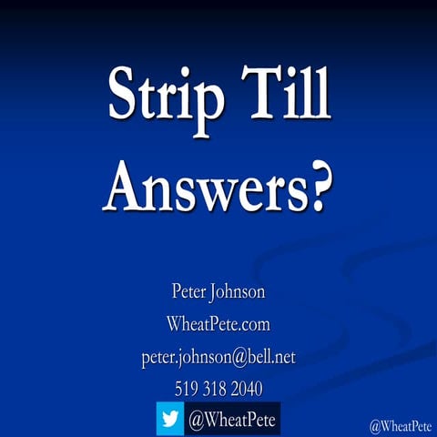 Strip Till Answers - Peter Johnson - 13 | PDF