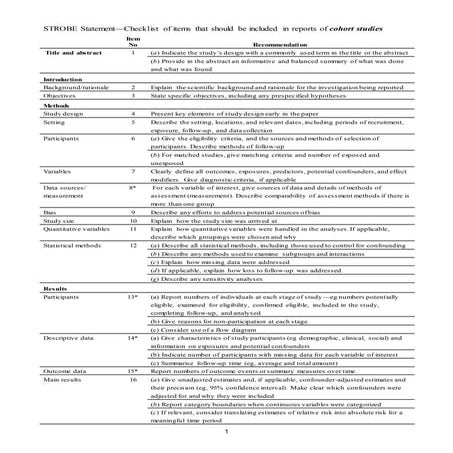 Strobe checklist-v4-cohort | PDF