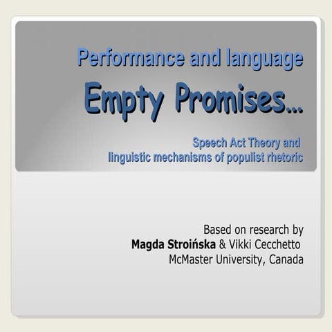 Performativity and Language | PPT