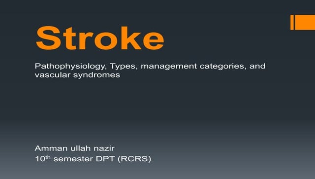 Cns Stroke 5th Class. | PPT