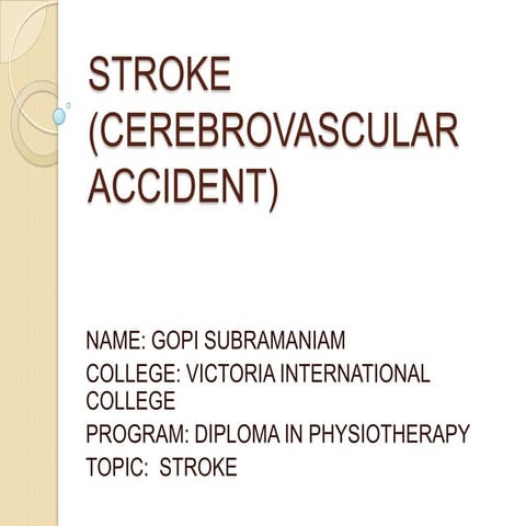 Cerebrovascular Accident (CVA) | PPT
