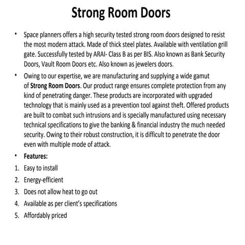 Strong room doors | PPT